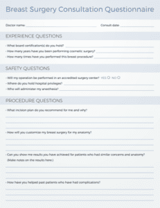 Get the Most Out of Your Breast Surgery Consultation With This PDF ...